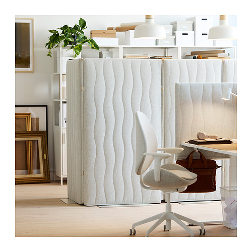 MITTZON sekat akustik, di lantai, Gunnared krem, 90x157 cm | IKEA Indonesia