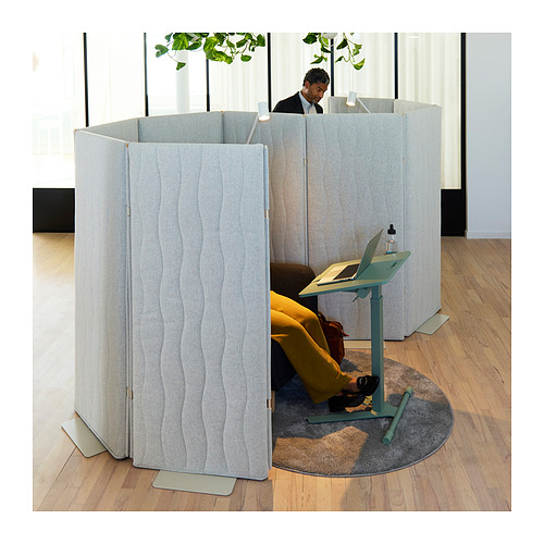MITTZON sekat akustik, di lantai, Gunnared krem, 90x157 cm | IKEA Indonesia