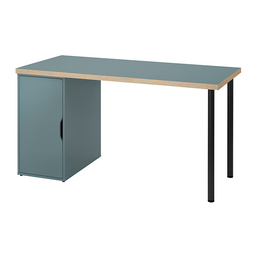 LAGKAPTEN ADILS desk grey turquoise black 140x60 cm IKEA Indonesia
