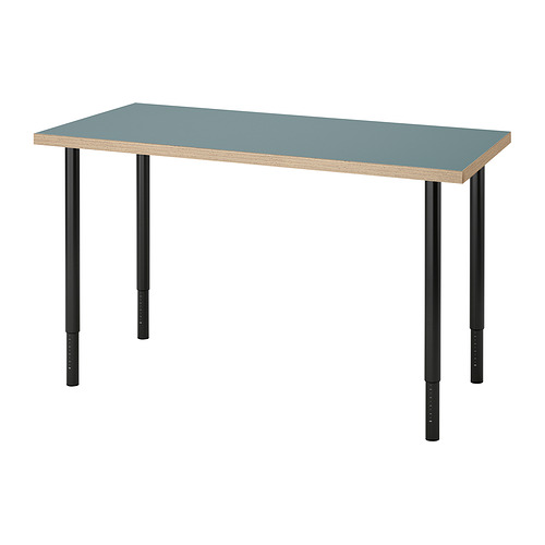 LAGKAPTEN OLOV desk grey turquoise black 120x60 cm IKEA Indonesia