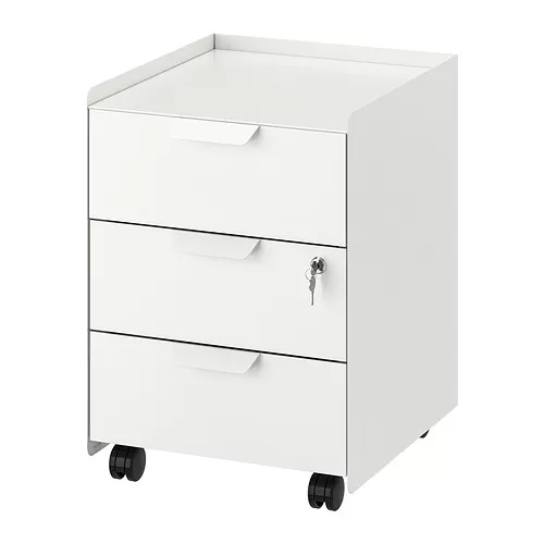 TROTTEN drawer unit w 3 drawers on castors, white | IKEA Indonesia