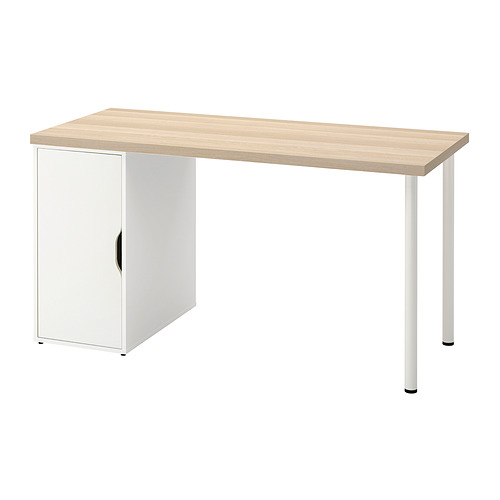 ALEX/LAGKAPTEN desk, white stained/oak effect white, 140x60 cm | IKEA ...