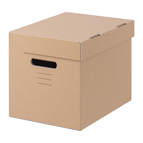 PAPPIS box with lid, brown, 25x34x26 cm | IKEA Indonesia
