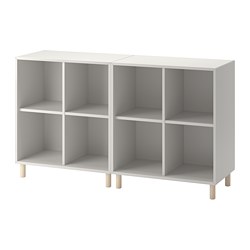 EKET cabinet combination with legs, white/wood, 70x35x80 cm | IKEA ...