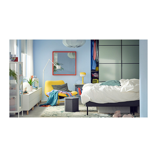 KJUGE pouffe with storage, Knisa dark grey | IKEA Indonesia