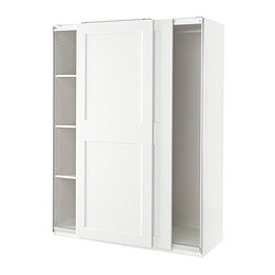 PAX/GRIMO wardrobe, white/white, 150x66x201 cm | IKEA Indonesia