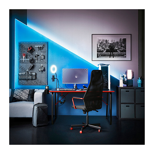 HUVUDSPELARE gaming desk, black, 140x80 cm | IKEA Indonesia
