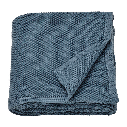 HUMLEMOTT selimut kecil, biru abu-abu, 130x170 cm | IKEA Indonesia