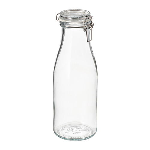 KORKEN toples berbentuk botol dengan tutup, kaca bening, 1.4 l | IKEA ...