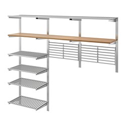 KUNGSFORS rel suspensi+rak/kisi dinding, baja tahan karat | IKEA Indonesia
