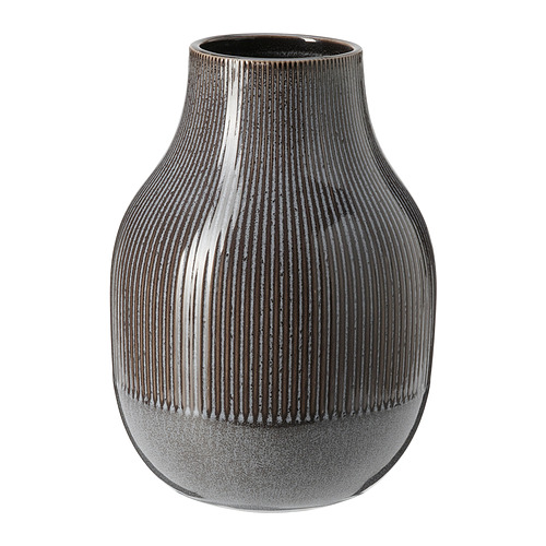 GRADVIS vase, dark grey, 21 cm | IKEA Indonesia
