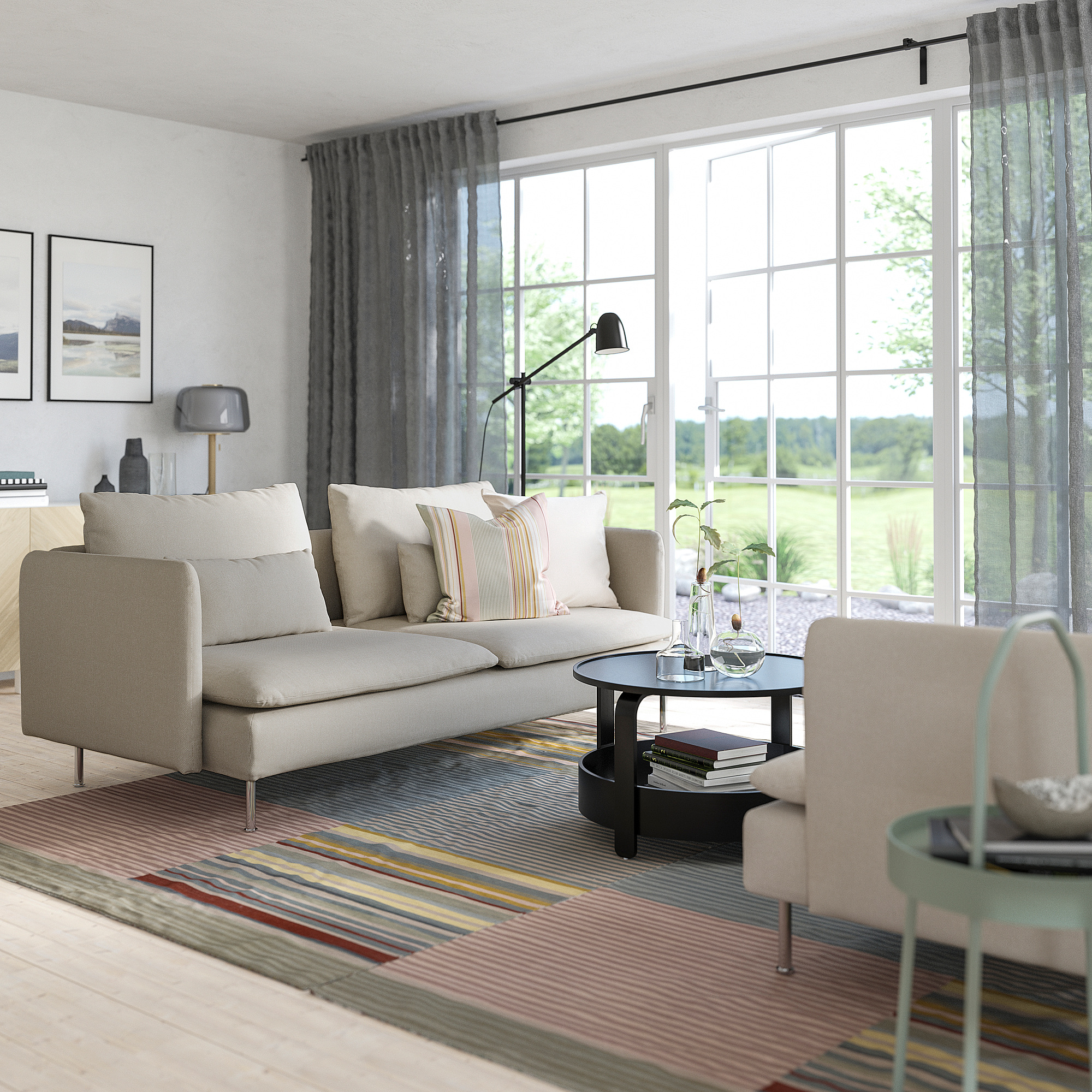 SÖDERHAMN 3-seat sofa, Fridtuna light beige | IKEA Indonesia