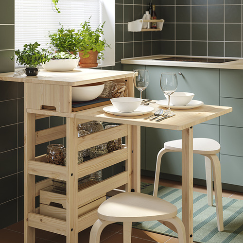 RESARÖ meja lipat portabel dg penyimpanan, kayu pinus | IKEA Indonesia