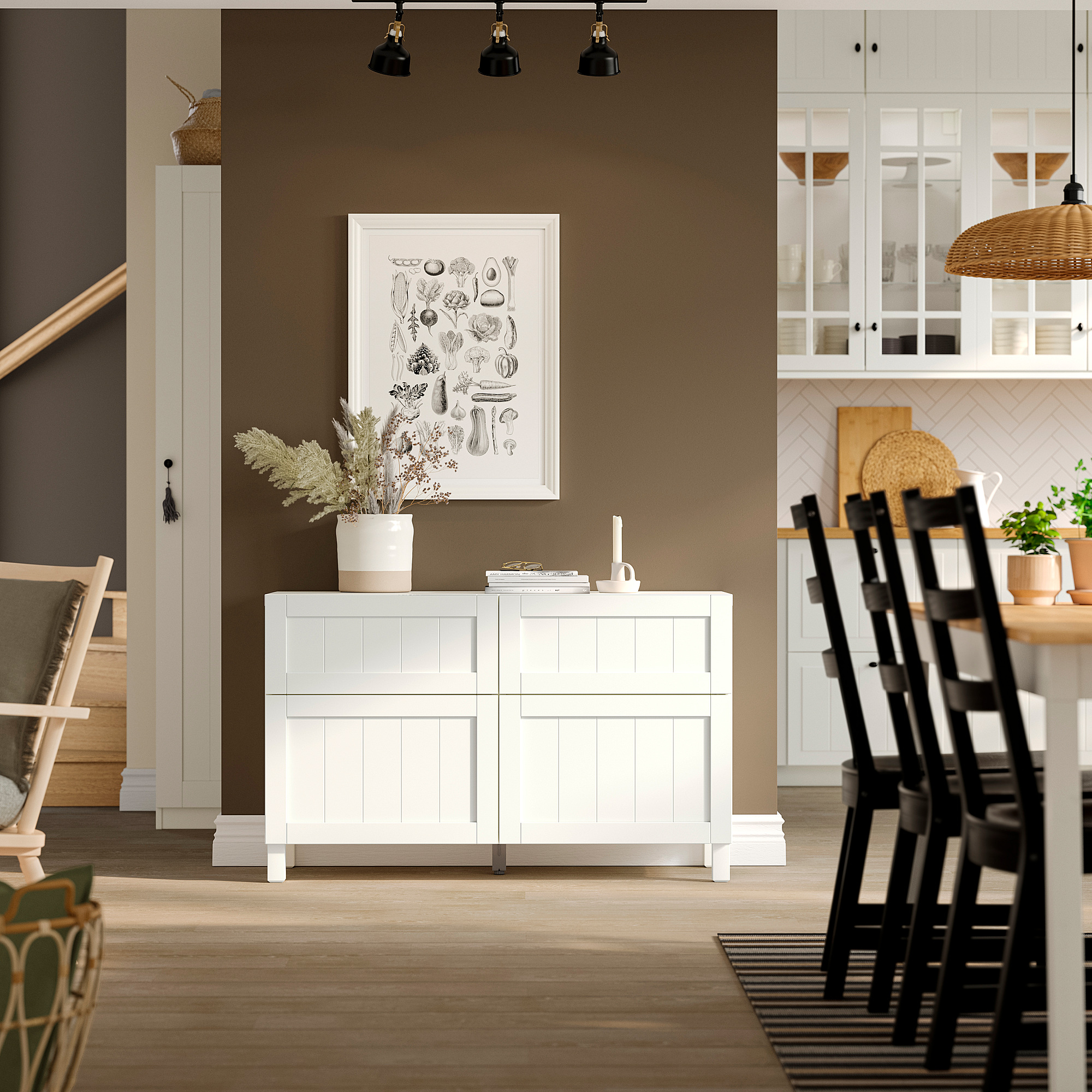 BESTÅ storage combination w doors/drawers, Pipmakare white/Stubbarp ...