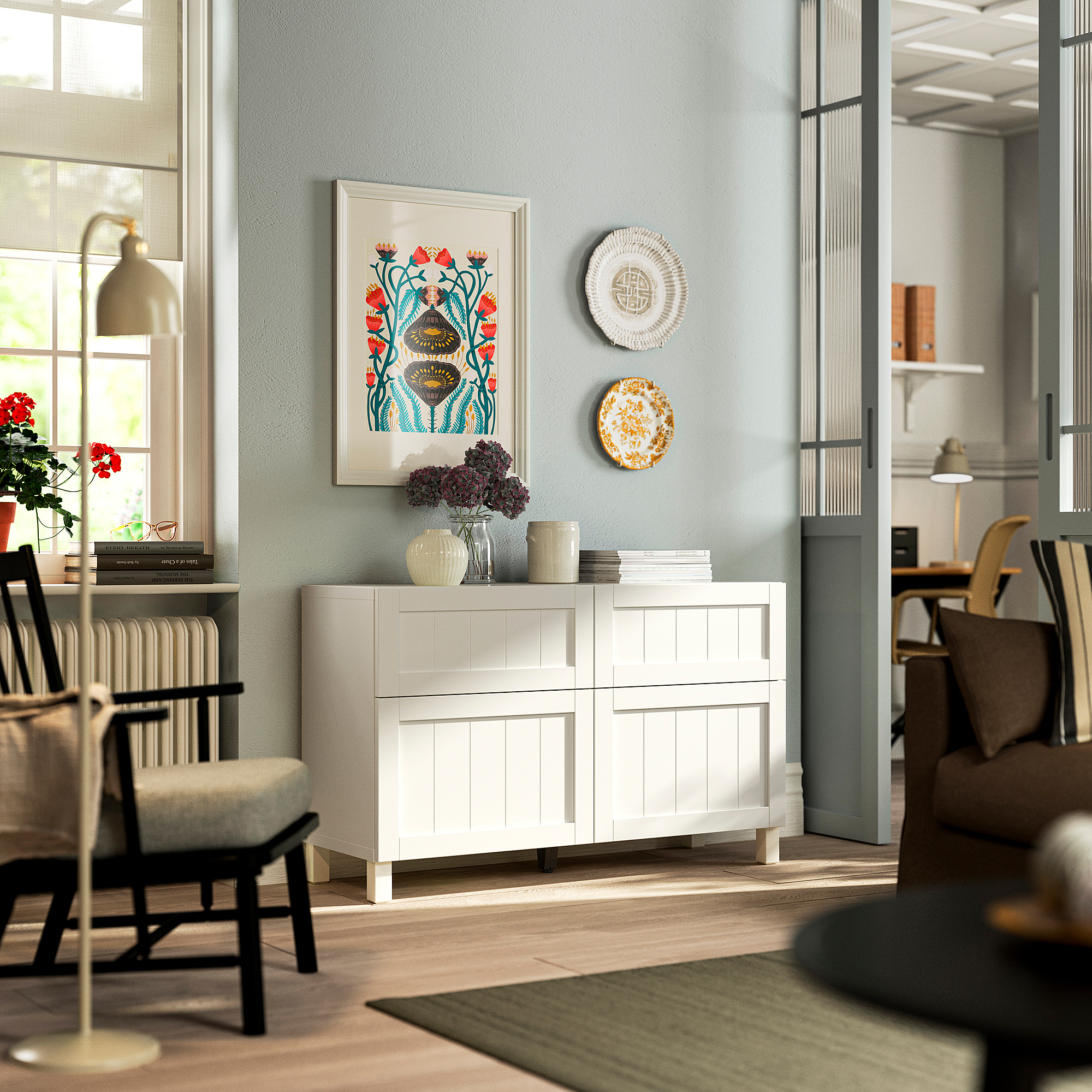 BESTÅ storage combination w doors/drawers, Pipmakare white/Stubbarp ...