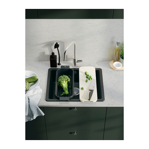 KILSVIKEN inset sink, 1 bowl, black quartz composite, 56x46 cm | IKEA ...