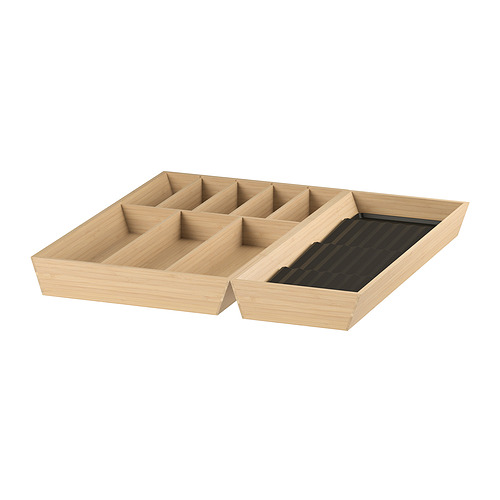 UPPDATERA cutlery tray/tray with spice rack, light bamboo, 52x50 cm ...
