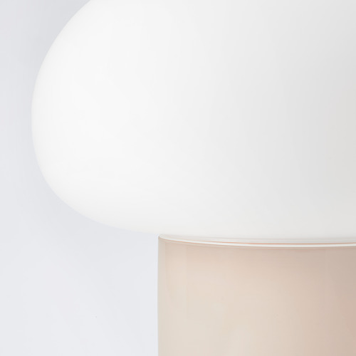 DEJSA table lamp, beige/opal white glass, 28 cm | IKEA Indonesia
