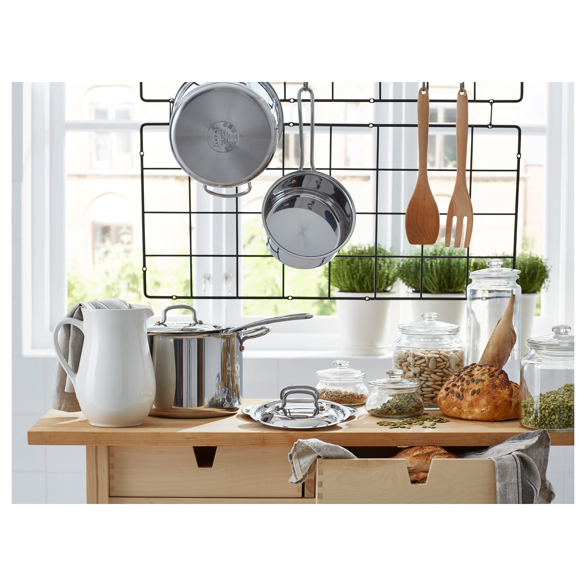 FÖRHÖJA troli dapur, kayu birch, 100x43 cm | IKEA Indonesia