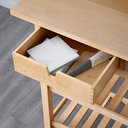 FÖRHÖJA troli dapur, kayu birch, 100x43 cm | IKEA Indonesia