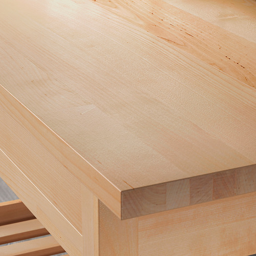 FÖRHÖJA troli dapur, kayu birch, 100x43 cm | IKEA Indonesia