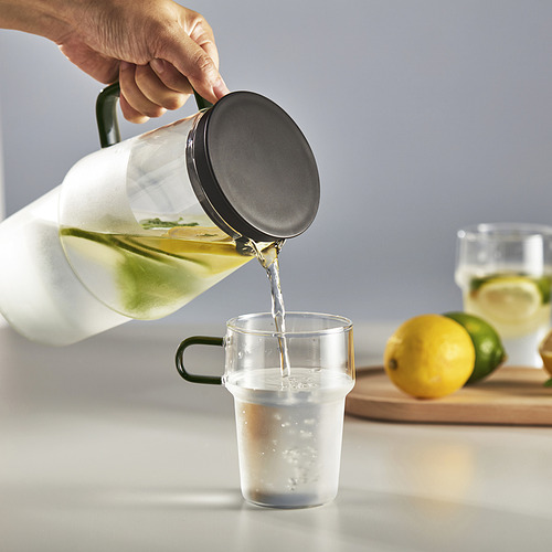 SKINNFISK pitcher dengan penutup, kaca bening, 1.2 l | IKEA Indonesia