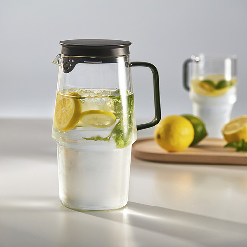 SKINNFISK pitcher dengan penutup, kaca bening, 1.2 l | IKEA Indonesia