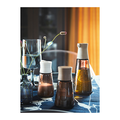 HALVTOM salt and pepper shakers, glass/brown, 12 cm | IKEA Indonesia