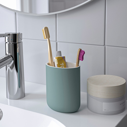 EKOLN toothbrush holder, light grey-turquoise | IKEA Indonesia
