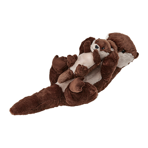 SKOGSDUVA boneka, set isi 2, Berang-berang dengan bayi/cokelat krem, 45 ...