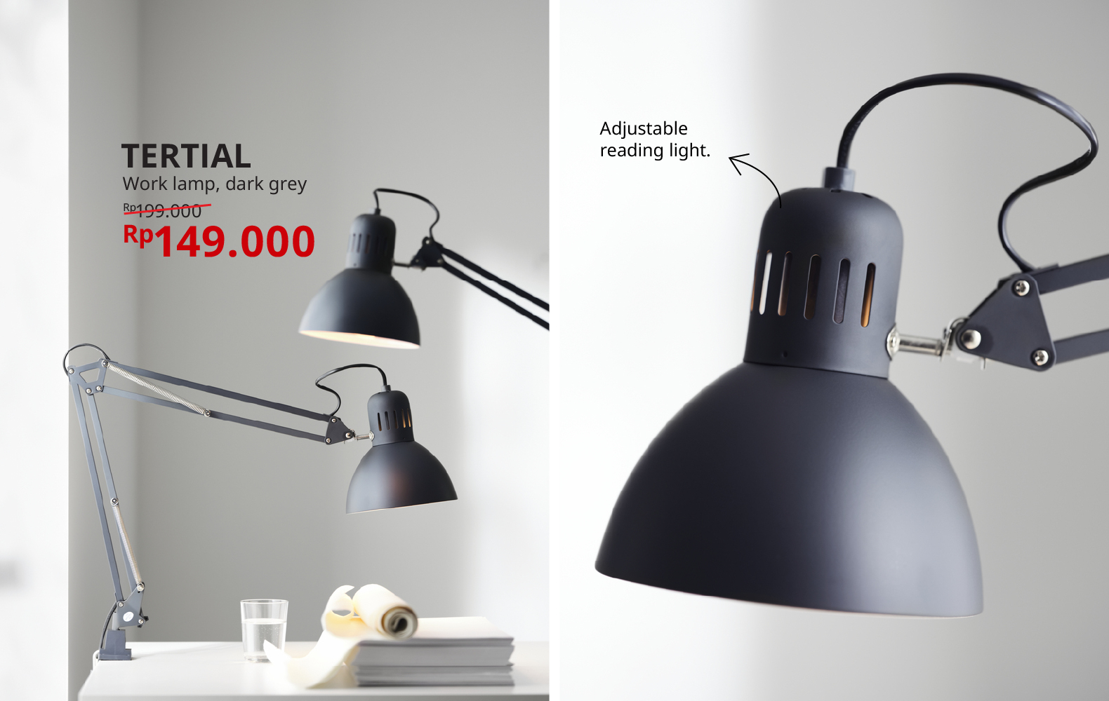 Desk and clamp lamps