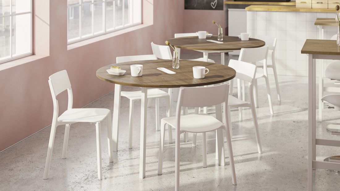 Inspirasi meja cafe bulat untuk ruang makan minimalis dan estetis ...